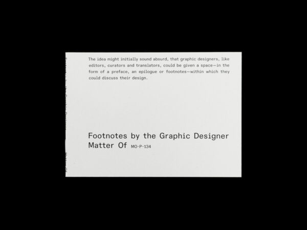 Matter Of Shop | Matter Of – Footnotes by the Graphic Designer